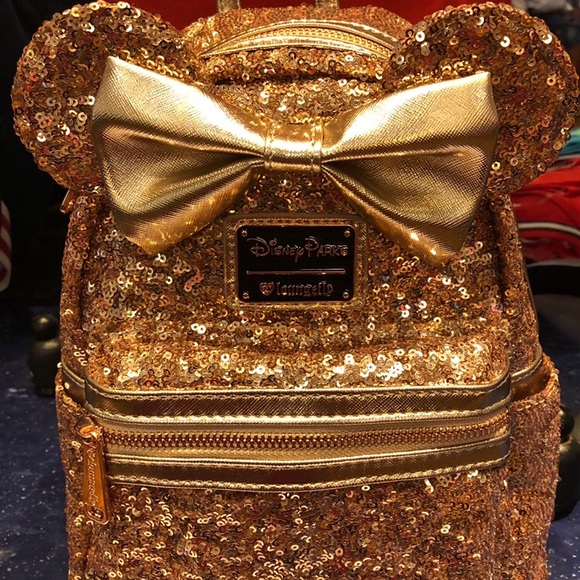 Loungefly | Bags | Minnie Loungefly Rose Gold Backpack | Poshmark
